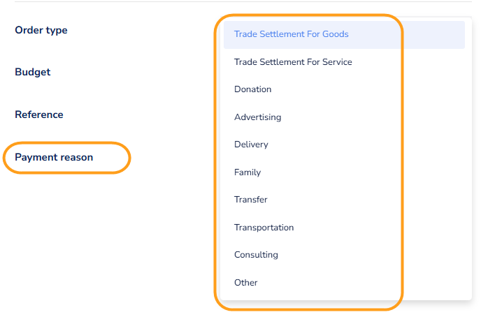 Why do I have to provide a payment reason?