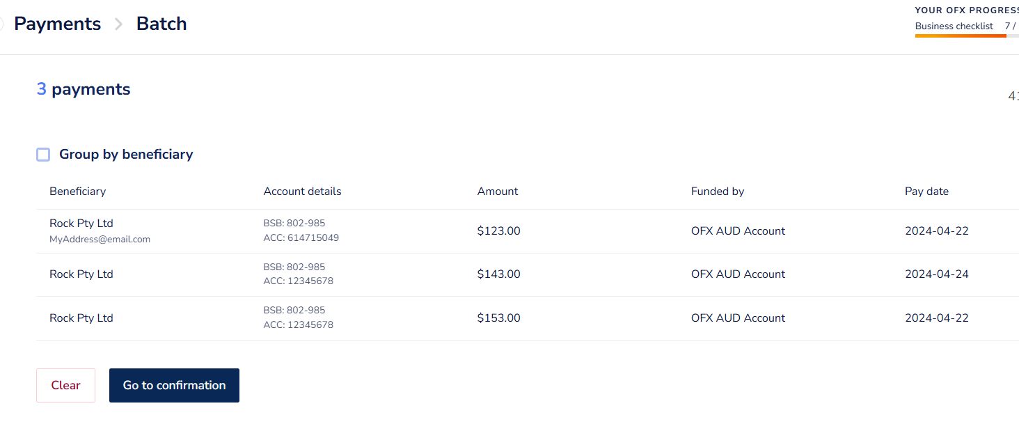 How do a user create a local batch payment?