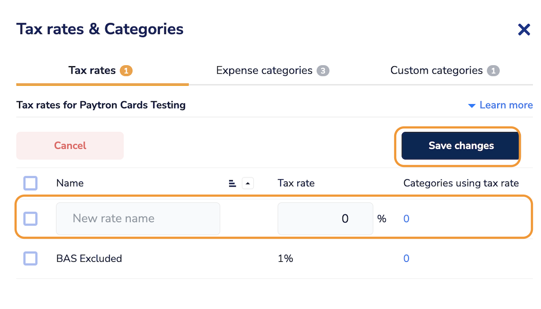 How to set up custom Tax rates and categories?