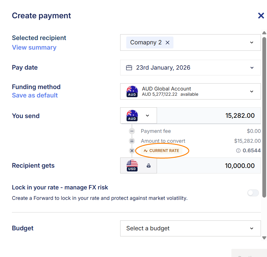 What is a Current rate or Indicative rate?