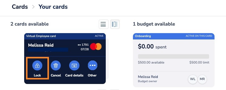 How do I lock my card?